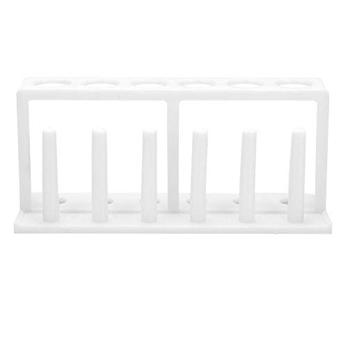 Hilitand Test Tube Rack, 6 Holes 6 Slots Plastic Test Tube Holder Storage Stand for Drying Less Than 25mm Tubes White