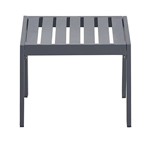 Tommy Hilfiger Monterey Modern Patio Outdoor Furniture Collection, Weather Resistant, Easy Assembly Metal Frame, Side Table, Navy Blue & Dark Gray