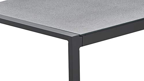 Tommy Hilfiger Hampton Modern White Mesh Outdoor Patio Furniture Collection Gunmetal Frame, Coffee Table, Gray