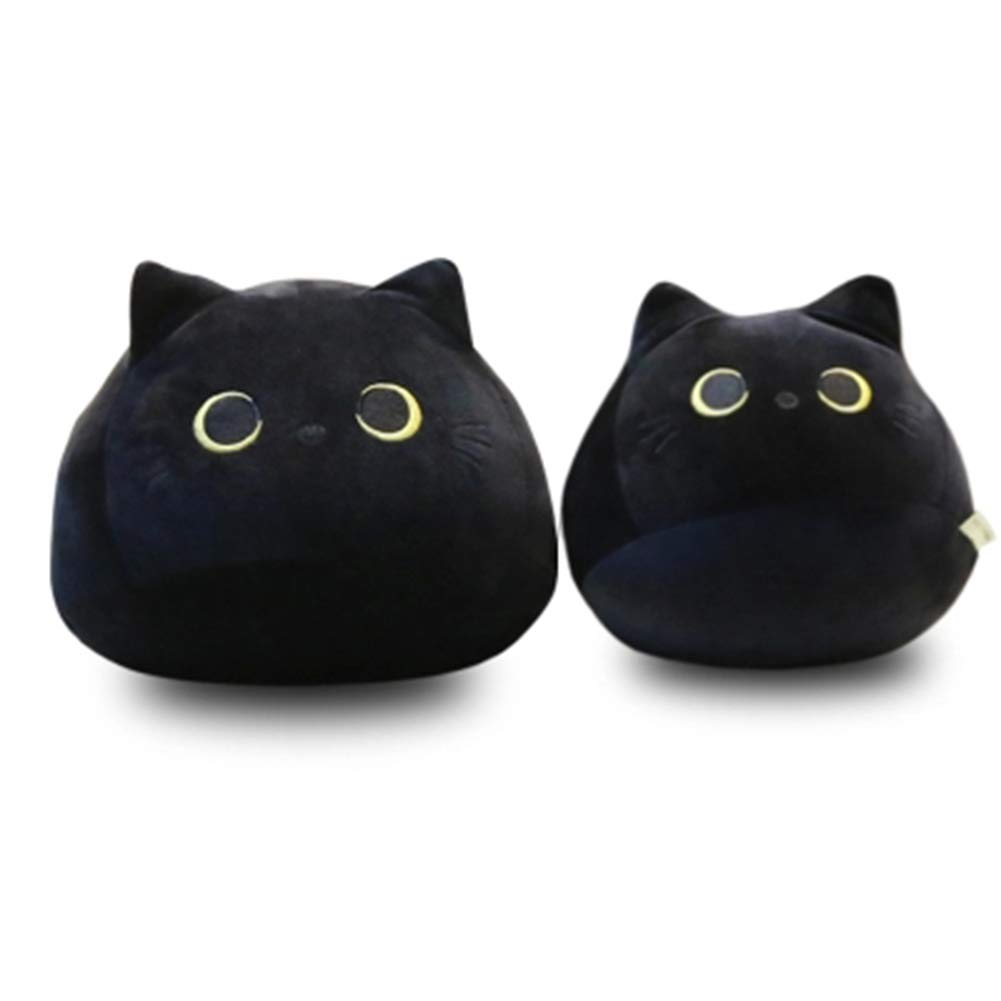 Gardening Spring-Plush Toy Black Plush Toy Creative Cat Shape Pillow Gift Animal Dolls (55CM/21.7in)