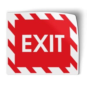 stickers and tees exit sign - flexible magnet - 10"