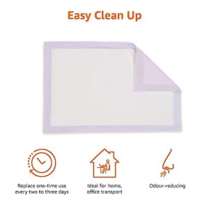 Amazon Basics Cat Pad Refills for Litter Box, Unscented - Pack of 20, Purple and White