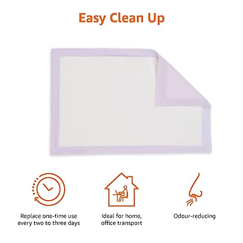 Amazon Basics Cat Pad Refills for Litter Box, Unscented - Pack of 20, Purple and White