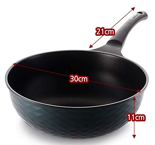 Queensense Premium Titanium 5-Coated Non-Stick Frying Pan Wok 30cm