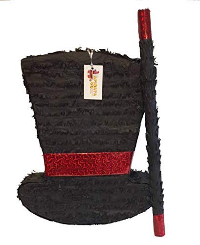 APINATA4U Magician Hat Pinata (17.5x13.4x3.5 Inch) - Elevate Your Magic Show Birthday with Las Vegas Casino Vibes - Complete Party Supplies, Includes Stick and Mask!