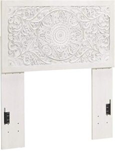 signature design by ashley paxberry twin boho headboard, distressed white