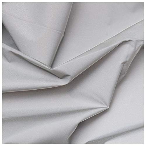 LTKJ 20" Wide Silver Reflective Fabric Safty Strip Gray Sew On Material 1.5'x39" 0.5Mx1M