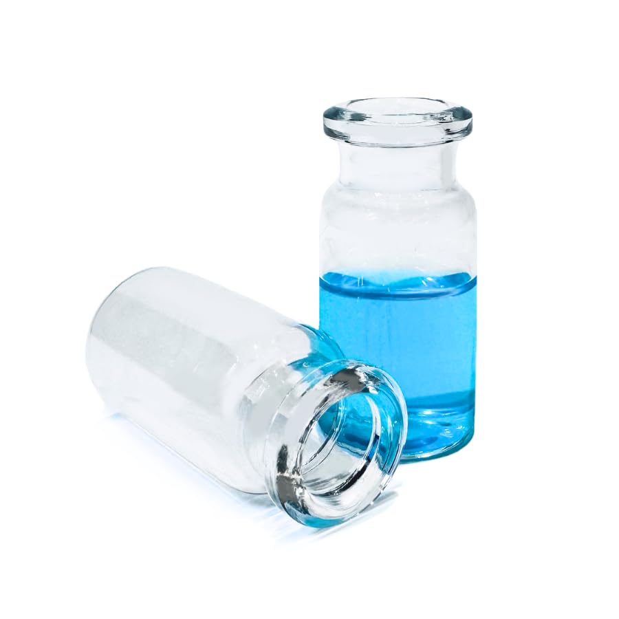 J&K Scientific 10mL Headspace Vial, Clear Glass, 20mm Crimp-top, Flat Bottom (Pack of 100)