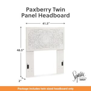 Signature Design By Ashley Paxberry Twin Boho Headboard, Distressed White