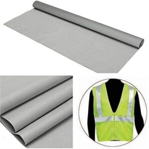 LTKJ 20" Wide Silver Reflective Fabric Safty Strip Gray Sew On Material 1.5'x39" 0.5Mx1M