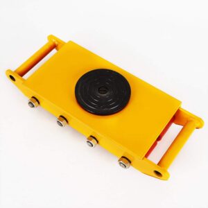 Industrial Machinery Mover, Machinery Mover Roller Dolly Skate with 360 Degree Rotation Cap (Yellow, 12T/26400)