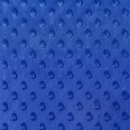 Minky MINKEE Chenille DOT Soft Fabric Cuddle 38 Color 60"W SEW Craft by The Yard (Royal Blue)