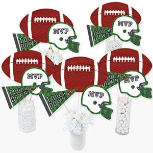 big dot of happiness end zone - football - baby shower, birthday party centerpiece sticks - table toppers - set of 15