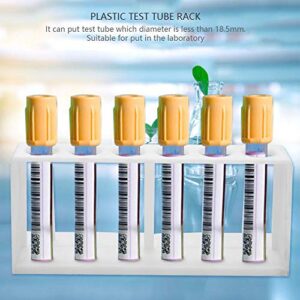 Hilitand Test Tube Rack, 6 Holes 6 Slots Plastic Test Tube Holder Storage Stand for Drying Less Than 25mm Tubes White