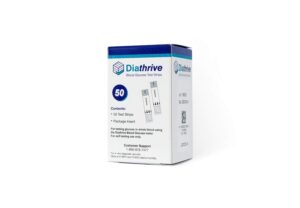 diathrive blood glucose test strips for diabetes – 4 second results from 4 µm drop of blood – diabetic testing strips for blood sugar testing, no coding required – 50 diathrive diabetic test strips