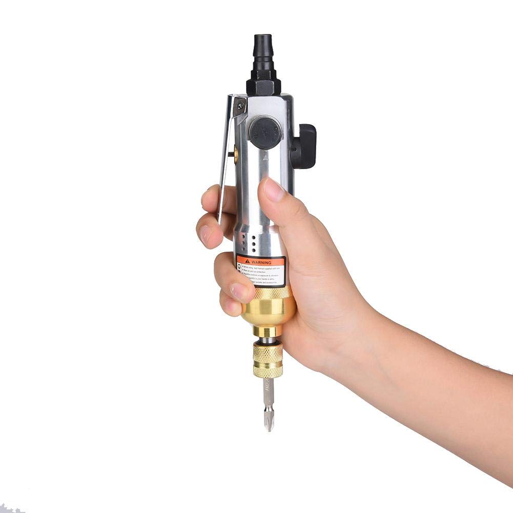 1/4" Pneumatic Screwdriver, Pneumatic Air Screwdriver 8000-10500rpm Reversible Straight Hand Screw Driver for Industry Machine