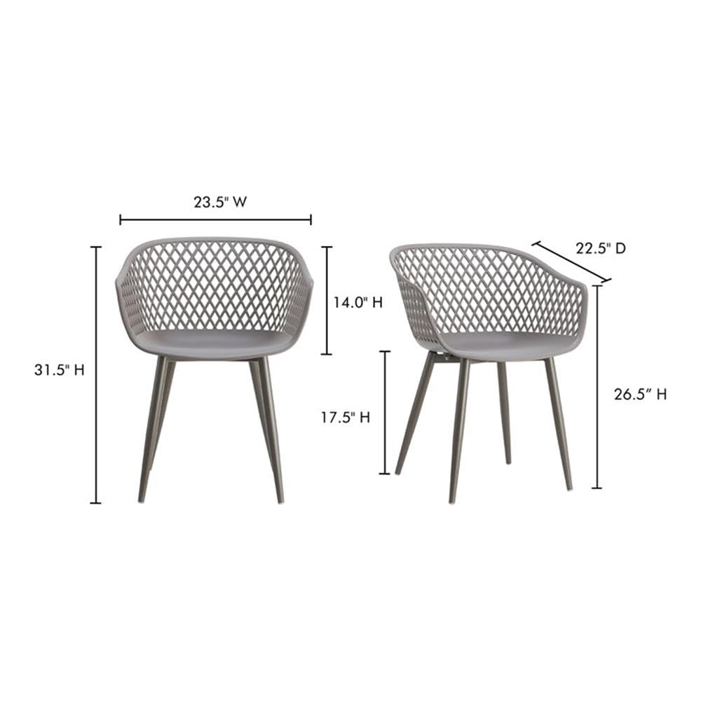 Moe's Home Collection Piazza Outdoor Chair Grey-Set of Two