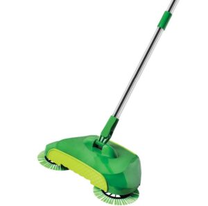 green spiral sweep push broom