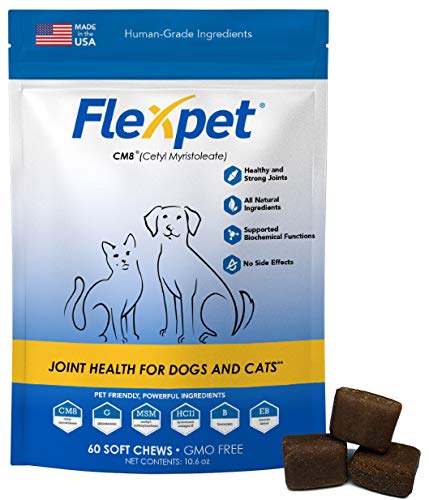 Flexpet Maximum Strength Soft Chews – All-Natural Pain Reliever for Dogs with Glucosamine and Cetyl Myristoleate (CM8), Hip and Joint Supplement, Anti-Inflammatory: Single Pouch - 60 Soft Chews