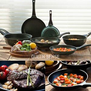 Queensense Premium Titanium 5-Coated Non-Stick Frying Pan Wok 30cm