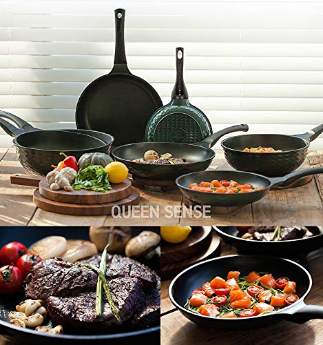 Queensense Premium Titanium 5-Coated Non-Stick Frying Pan Wok 30cm