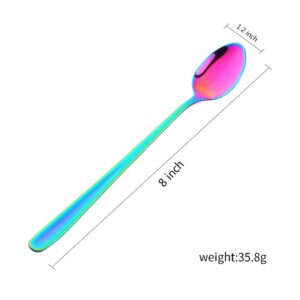 Do Buy 8 Pieces 8 Inch 18/10 Iced Tea Spoons,Long Handle Mixing Spoon (multicolor)