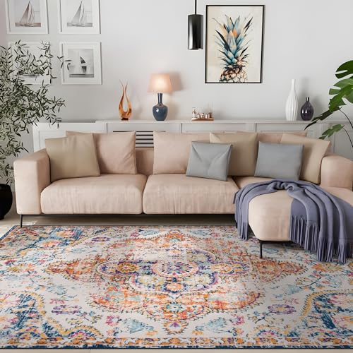 Rugshop Vintage Distressed Bohemian Area Rug 7'10" x 10' Multi