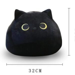 Gardening Spring-Plush Toy Black Plush Toy Creative Cat Shape Pillow Gift Animal Dolls (55CM/21.7in)