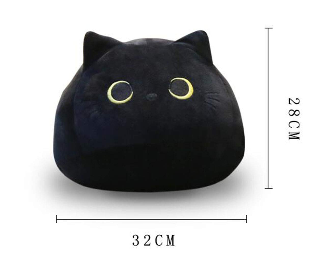 Gardening Spring-Plush Toy Black Plush Toy Creative Cat Shape Pillow Gift Animal Dolls (55CM/21.7in)