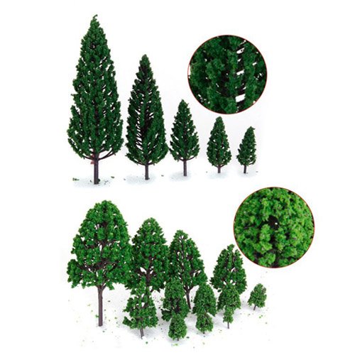 OrgMemory 36pcs Mixed Model Trees, 1.5-6 inch(4-16 cm), Ho Scale Trees, Diorama Supplies, Model Train Scenery, Fake Trees for Projects with No Bases