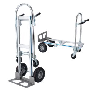 shzond 2 in 1 aluminum hand truck dolly 770lbs weight capacity convertible hand truck utility cart (2 in 1)