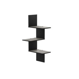 furinno rossi wall mounted shelves 3-tier rectangle french oak grey/black