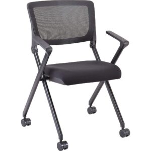 lorell llr41845 plastic arms mesh back nesting chair