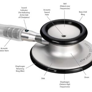 Prestige Medical Clinical lite stethoscope, Stealth Aqua Sea