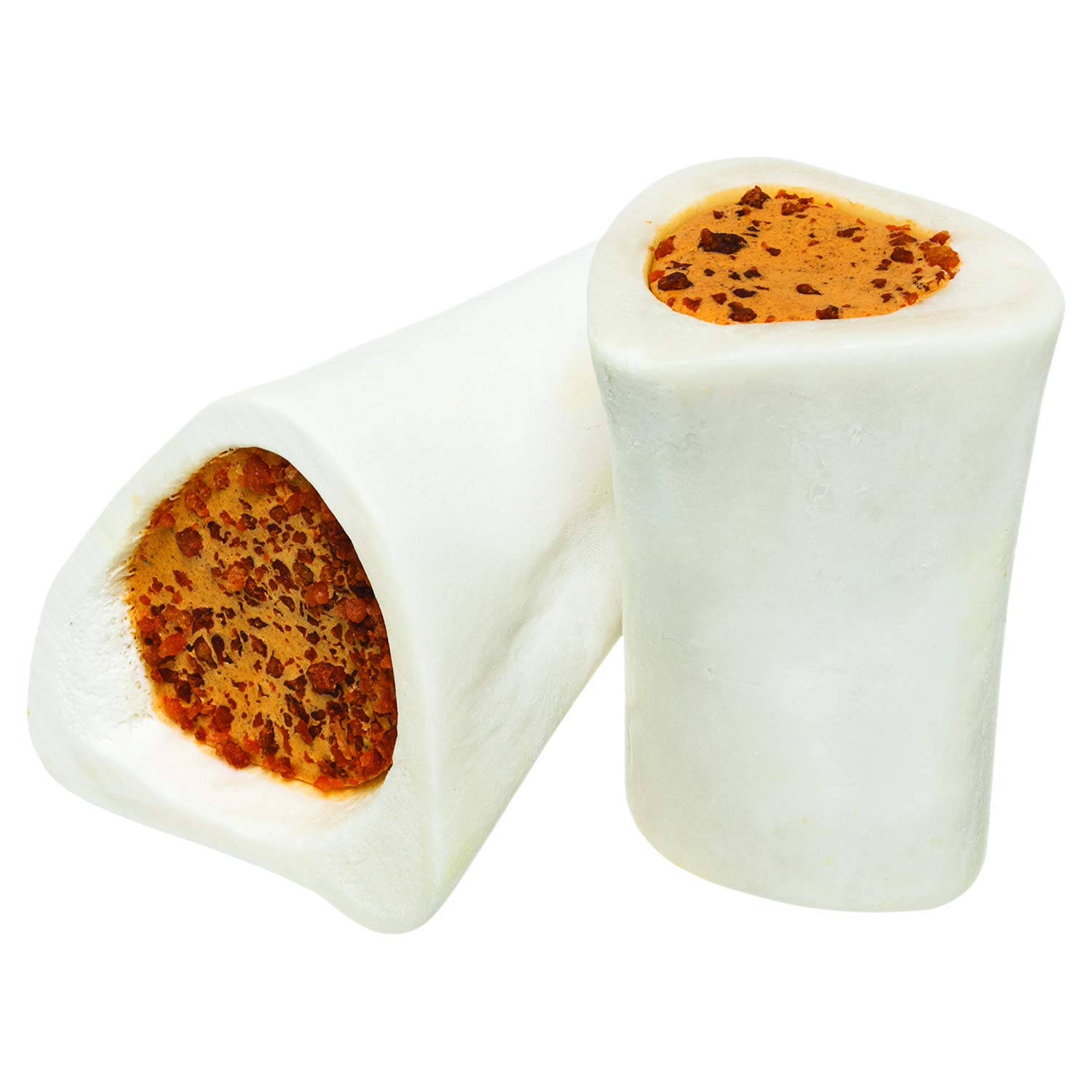 CHEWY LOUIE Small Bone Filled with Cheese & Bacon 6pk - Natural Beef Bone with Protein Rich Filling. Long-Lasting with Superior Dental Support Dog Treats.