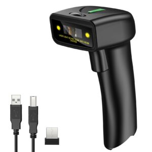 usb wireless 1d barcode scanner,symcode handheld laser barcode reader scanner(2.4ghz wireless & usb2.0 wired) with receiver storage of up to 10000 code