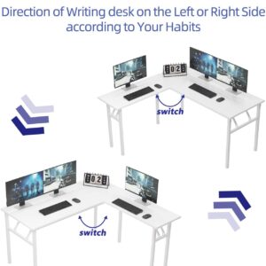 Need L Shaped Desk Computer Desk, Foldable L Desk Corner Desk L Shape Computer Desk Work Desk Home Office Workstation, White