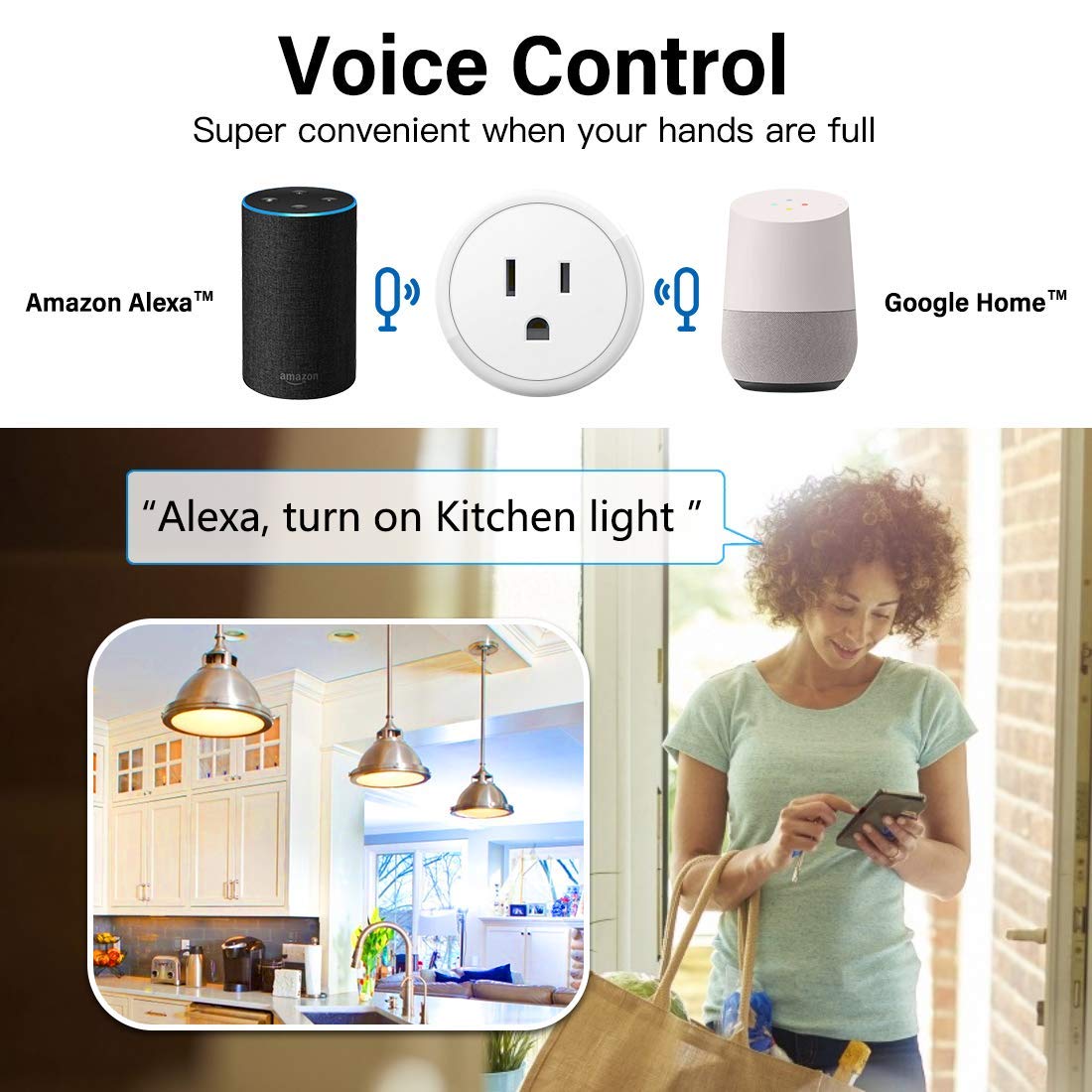 FrankEver Smart Plug, Smart outlets, No Hub Required, Wi-Fi Smart Mini Socket Outlet Compatible, Compatible with Alexa, Google Home and IFTTT 2 Pack