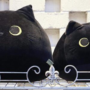 Gardening Spring-Plush Toy Black Plush Toy Creative Cat Shape Pillow Gift Animal Dolls (55CM/21.7in)