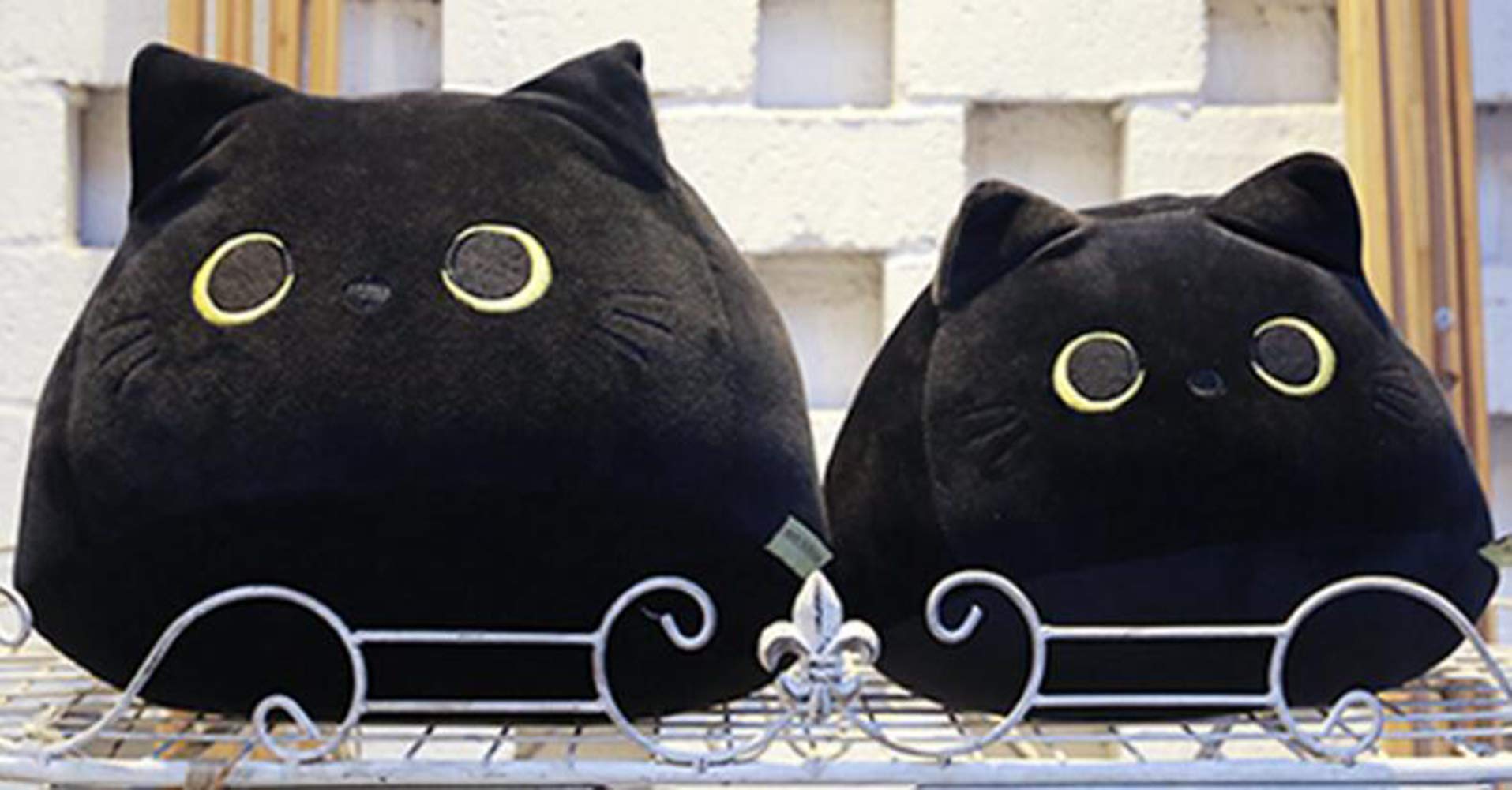 Gardening Spring-Plush Toy Black Plush Toy Creative Cat Shape Pillow Gift Animal Dolls (55CM/21.7in)