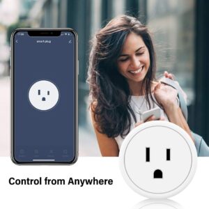 FrankEver Smart Plug, Smart outlets, No Hub Required, Wi-Fi Smart Mini Socket Outlet Compatible, Compatible with Alexa, Google Home and IFTTT 2 Pack