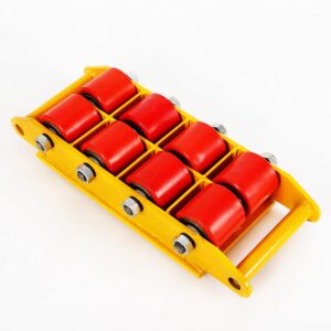 Industrial Machinery Mover, Machinery Mover Roller Dolly Skate with 360 Degree Rotation Cap (Yellow, 12T/26400)