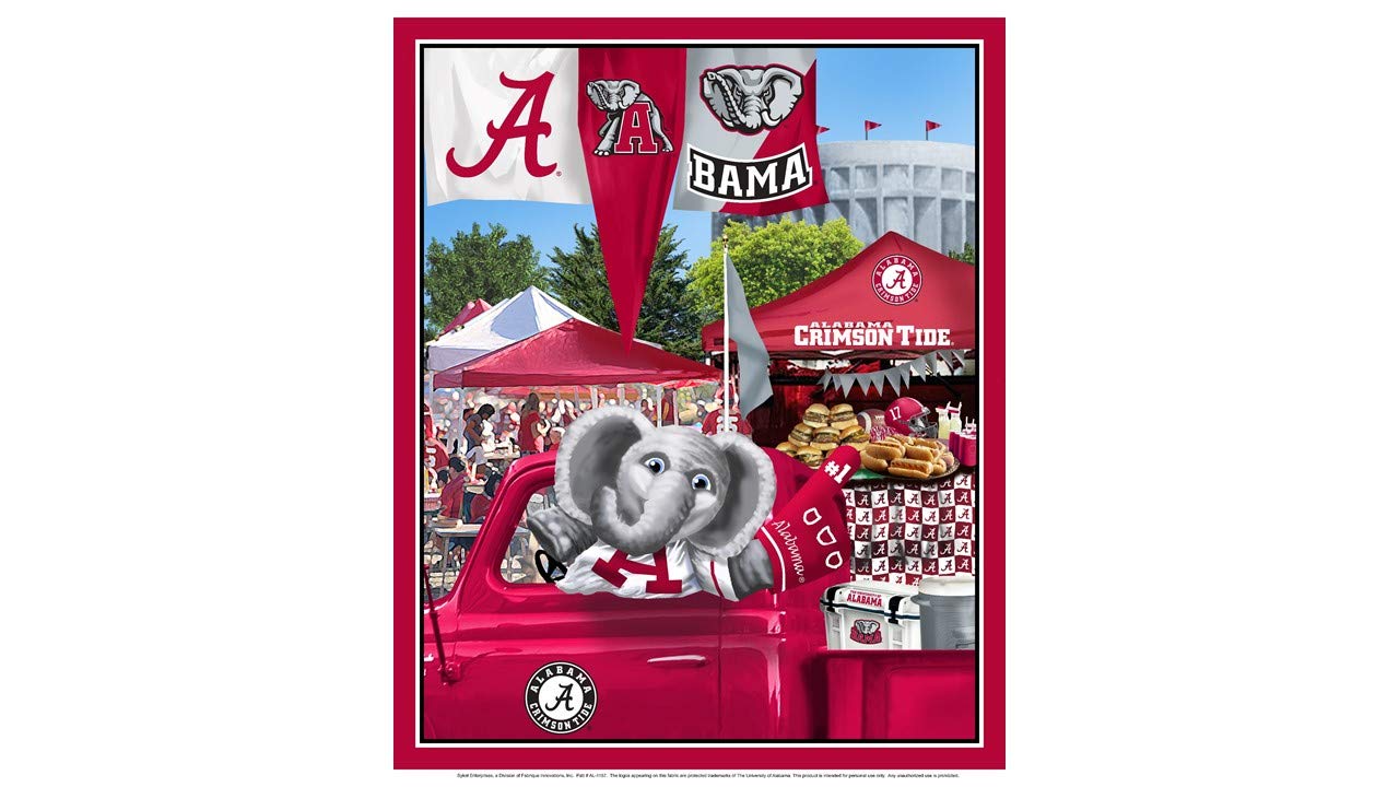 University of Alabama Cotton Fabric Panel with Tailgate Design-Sold by The Panel