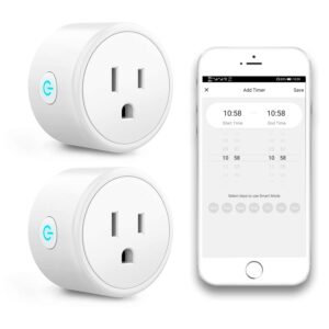 frankever smart plug, smart outlets, no hub required, wi-fi smart mini socket outlet compatible, compatible with alexa, google home and ifttt 2 pack