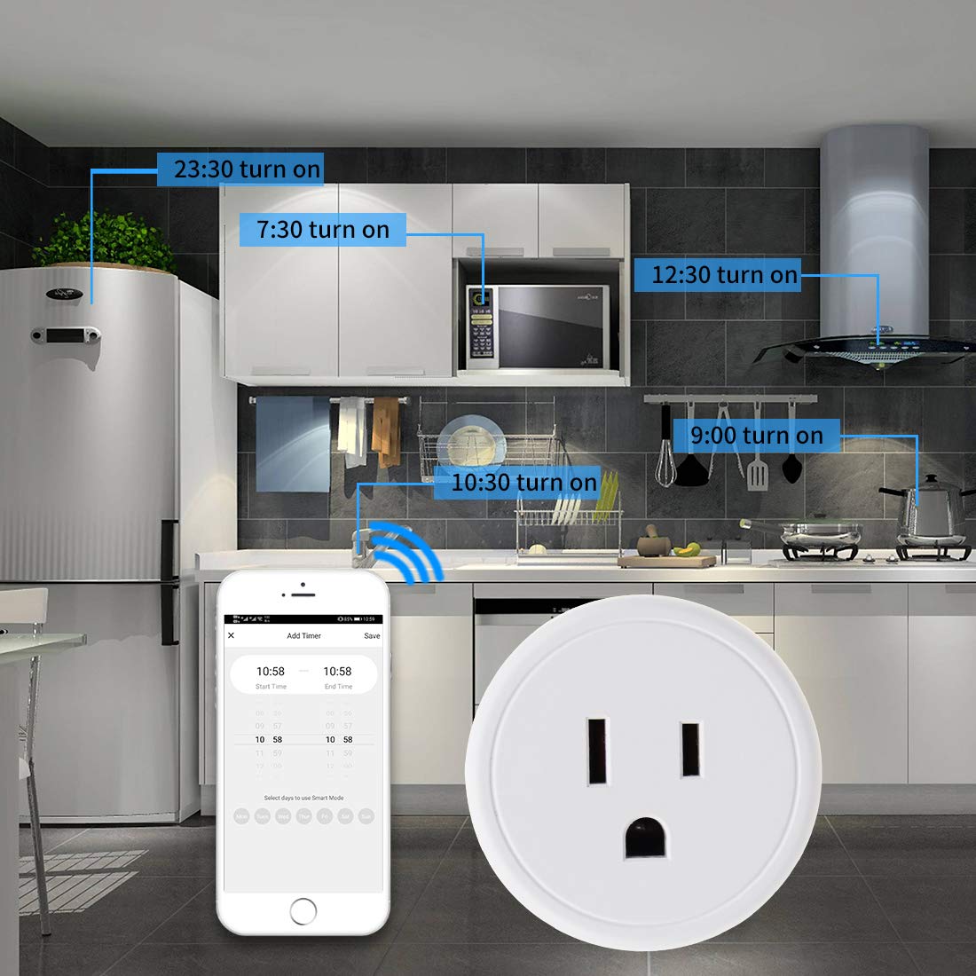 FrankEver Smart Plug, Smart outlets, No Hub Required, Wi-Fi Smart Mini Socket Outlet Compatible, Compatible with Alexa, Google Home and IFTTT 2 Pack