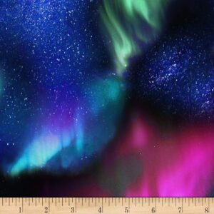 timeless treasures northern lights aurora sky night, quilting fabric by the yard