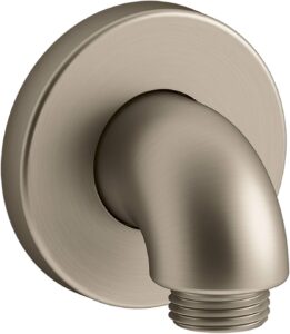 kohler 22172-bv purist stillness wall-mount supply elbow with check valve for handshower hose, handheld shower elbow, vibrant brushed bronze