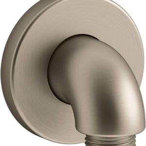 KOHLER 22172-BV Purist Stillness Wall-Mount Supply Elbow with Check Valve for Handshower Hose, Handheld Shower Elbow, Vibrant Brushed Bronze