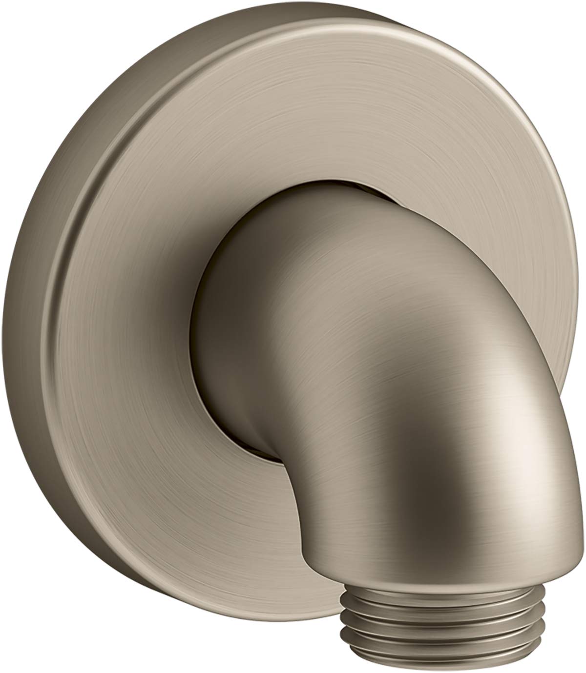 KOHLER 22172-BV Purist Stillness Wall-Mount Supply Elbow with Check Valve for Handshower Hose, Handheld Shower Elbow, Vibrant Brushed Bronze