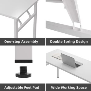 Need L Shaped Desk Computer Desk, Foldable L Desk Corner Desk L Shape Computer Desk Work Desk Home Office Workstation, White